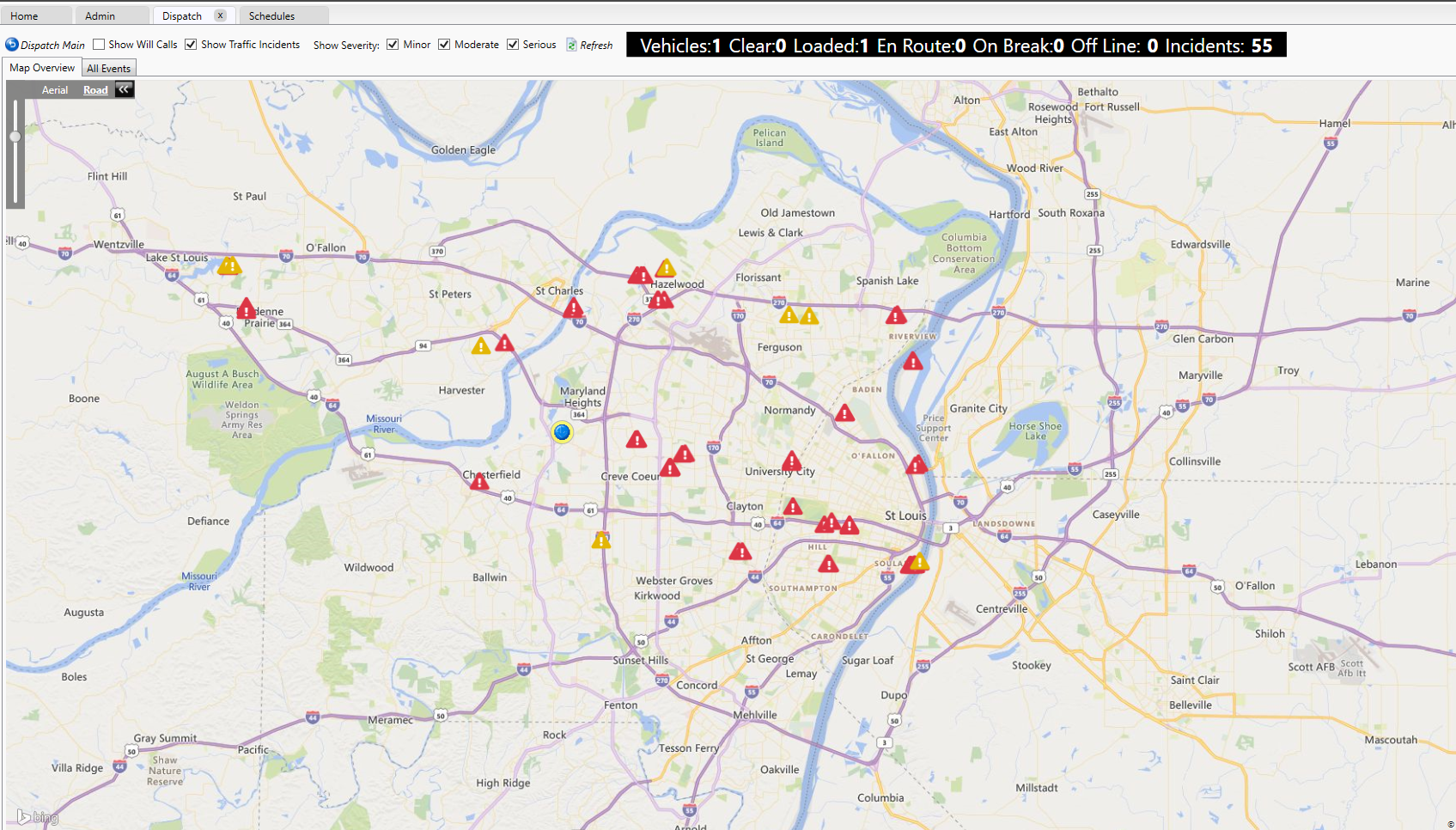 Dispatch Overview Screen
